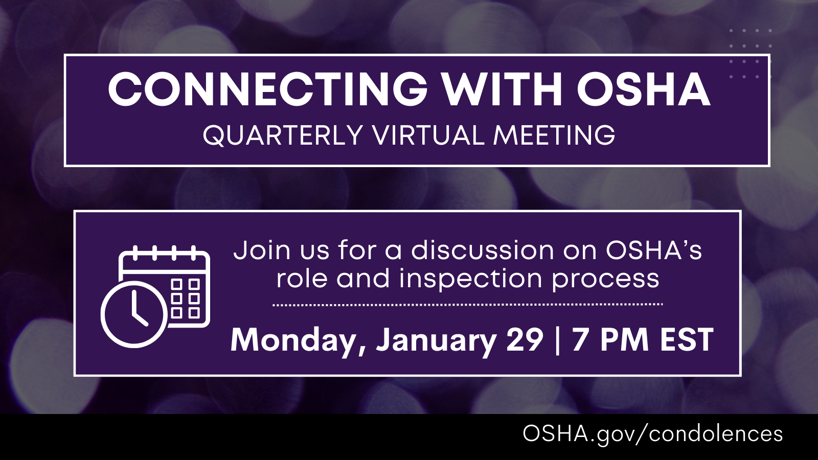 Our Condolences | Occupational Safety and Health Administration